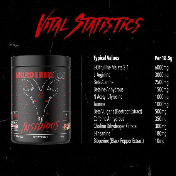 Murdered Out Insidious 463g - GYMSUPPLEMENTS.CO.UK – GymSupplements.co.uk